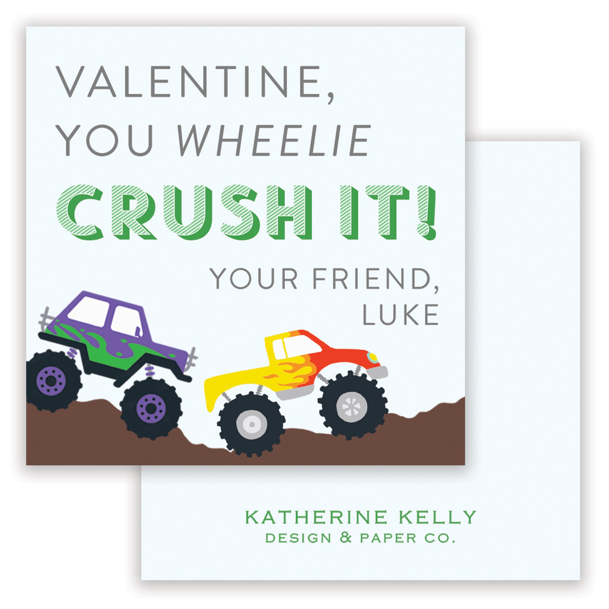 Monster Truck Valentine's Day Card - Crush It! – Katherine Kelly Design