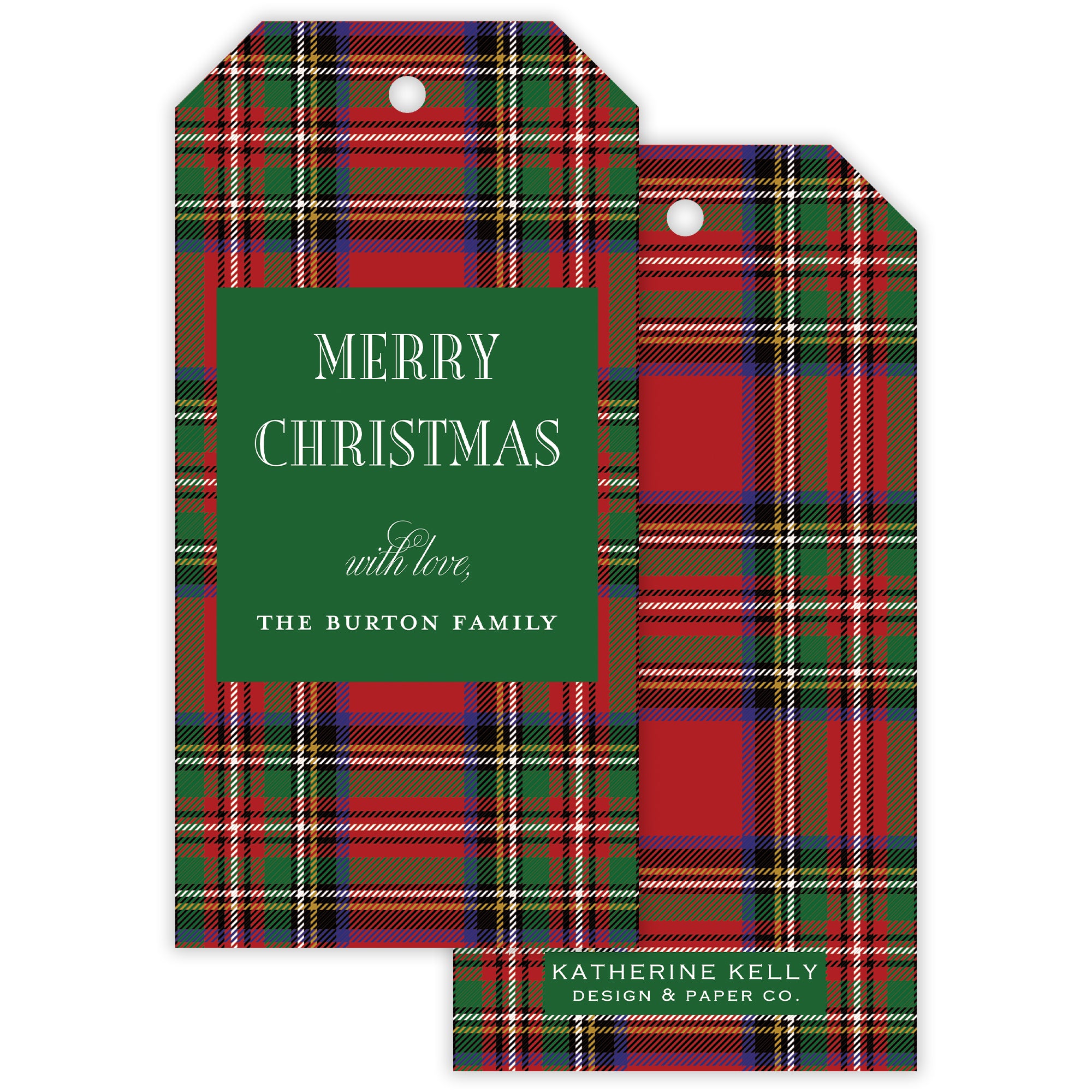 kelly plaid personalized gift tag – Katherine Kelly Design