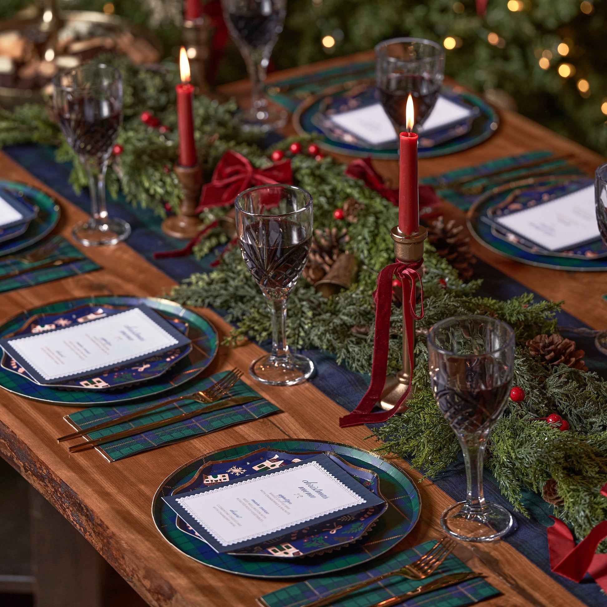 Tartan Christmas - Plaid Christmas Napkins - Dinner Napkins – Katherine ...