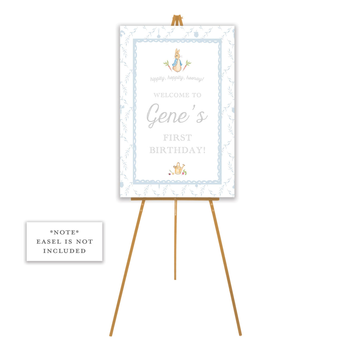 peter rabbit blue trellis welcome sign – Katherine Kelly Design